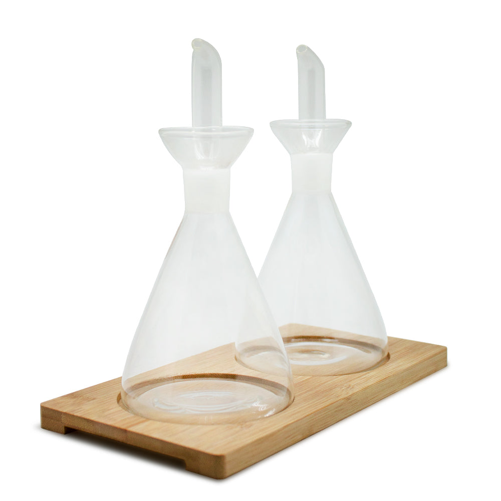 Set alcuza 250ml Base de bamboo Glasso – Wayu Perú